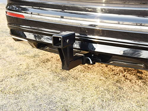 TOPTOW 2-inch Receiver Trailer Hitch Extension Riser with 6-inch Rise/Drop, 2-inch Solid Shank, 10000lbs Capacity with Hitch Lock Chrome