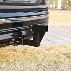 TOPTOW 2-inch Receiver Trailer Hitch Extension Riser with 6-inch Rise/Drop, 2-inch Solid Shank, 10000lbs Capacity with Hitch Lock Chrome