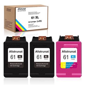 afotrunat 61xl ink cartridges combo pack for hp 61 61xl for hp envy 4500 4502 5530 5534 deskjet 3050a 1000 1010 1512 3054 officejet 1051 4630 4635 printer (2 black, 1 tri-color)