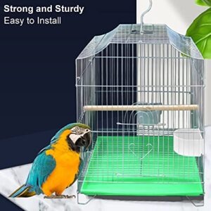 AHANDMAKER 4 Pcs Parrot Cage Replacement Food and Water Cup, White Bird Feeders Winged Universal Cage Plastic Cups Pet Supplies for Small Bird