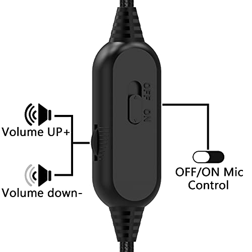 Geekria Boom Mic Headphones Cable Compatible with Sennheiser HD-599 579 559 569, 2.5mm Jack Nylon Braided Replacement Cord with Boom Microphone and Volume/Mute Control for Gaming & Meeting (6 ft)