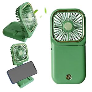 yoobrnz stroller fan mini portable fan usb personal neck fan rechargeable electric bladeless handheld air conditioning power bank for stroller travel (green)