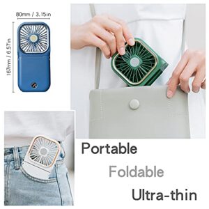 YOOBRNZ Stroller Fan Mini Portable Fan USB Personal Neck Fan Rechargeable Electric Bladeless Handheld Air Conditioning Power Bank for Stroller Travel (Green)