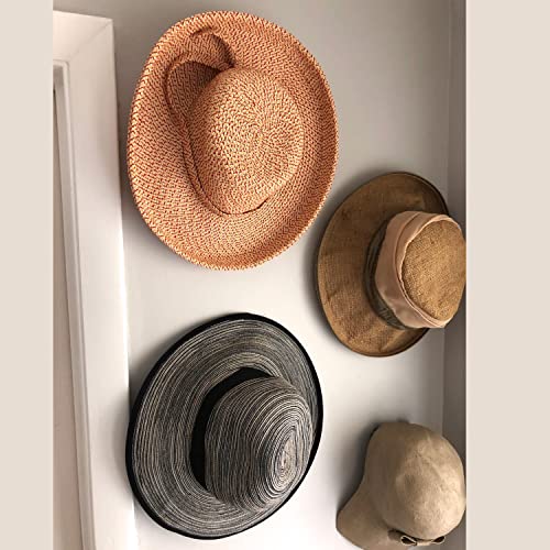 LEVOSHUA 4 Pack Cowboy Hat Rack Wall Mount Cowboy Hat Holder Hat Hanger Hat Storage Organizer