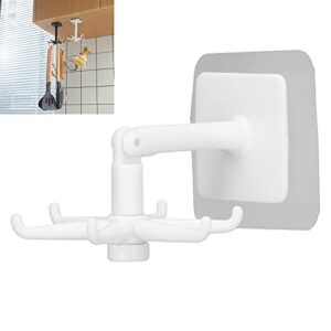 Yosoo Wall Hooks, NoPunch Adhesive Hooks with 6Claw Unique Shape Rotatable Storage Holder for Kitchen Bathroom Living Room(White)