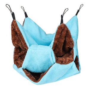 Small Animal Hammock Small Pet Cage Hanging Hammock Swinging Bed Warm Plush 3 Tier Hanging Bed Nap Sack Swing Bag Ferret Squirrel Hamster Rat Playing Sleeping Sugar Glider Squirrel Chinchilla Hideout