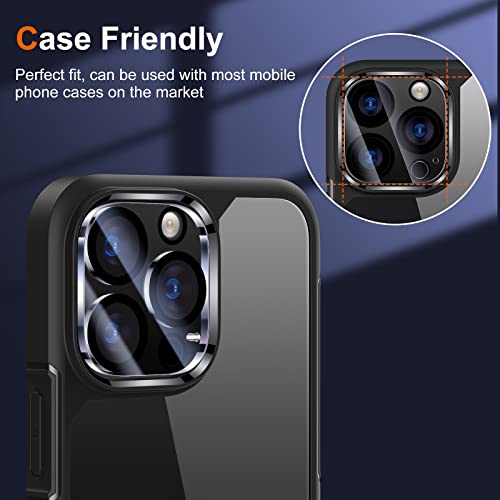 UniqueMe [3 Pack for iPhone 13 Pro/iPhone 13 Pro Max Camera Lens Protector, Tempered Glass [Case Friendly][New version][Scratch-Resistant][Easy Installation] - Clear