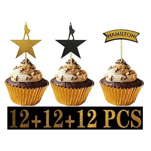 36PCS American Musical Cake Topper for Hamilton Birthday Party Decor Decorations for Kids Adults