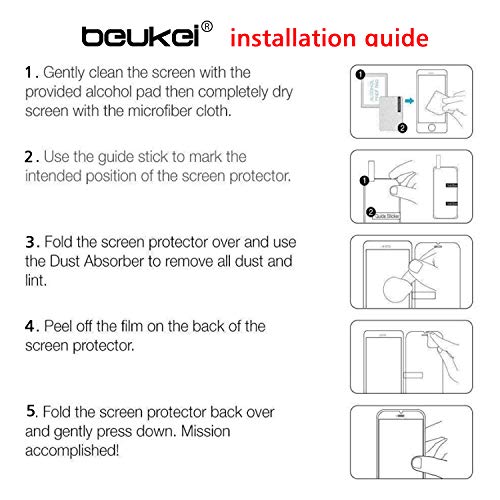 beukei (3 Pack) Screen Protector Tempered Glass Compatible for Cricket Ovation 2 and AT&T Maestro Max (2021), (6.82 inch), Touch Sensitive,Case Friendly, 9H Hardness