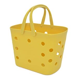 eishi shower caddy basket snacks tote with handle bath organizer bin toiletry bag bin box storage bin for bathroom dorm room college dorm pantry kitchen, yellow