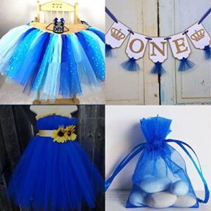 Royal Blue Tulle Fabric, 6" x 100 Yards Tulle Roll for Tutu Wedding Decoration DIY Crafts Gift Wrapping Party Backdrop Baby Shower Table Skirt