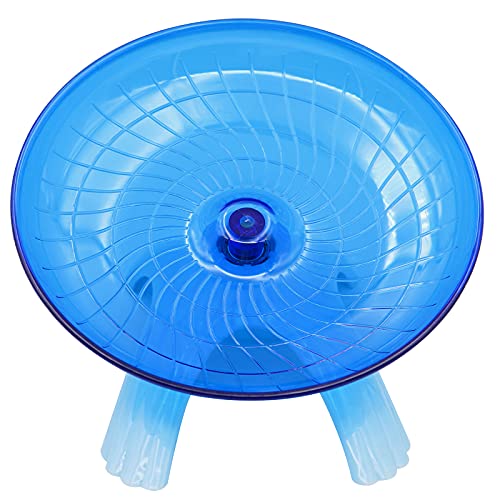 Hamster Flying Saucer Silent Running Exercise Wheel for Syrian Rat Gerbils Mice Chinchilla Guinea Pig Small Animals (Blue)