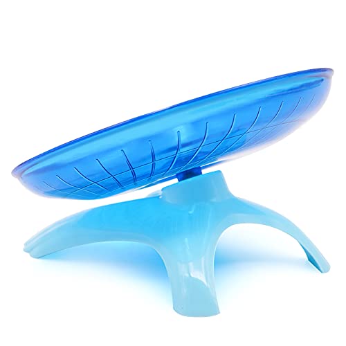 Hamster Flying Saucer Silent Running Exercise Wheel for Syrian Rat Gerbils Mice Chinchilla Guinea Pig Small Animals (Blue)