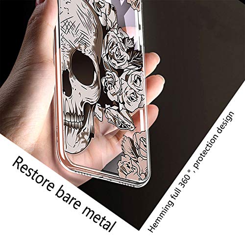 HHUAN Case for Oukitel C21 Pro (6.39 Inch) with Tempered Glass Screen Protector, Clear Soft Silicone Protective Cover Bumper Shockproof Phone Case for Oukitel C21 Pro - YB43