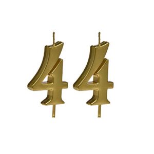 gold 44th birthday candles, number 44 cake topper for birthday decorations