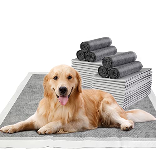 HIDOGGYLD Dog Pee Pads Extra Large 28" x 34", 30 Count, Charcoal Puppy Pads XL, Potty Pet Training Pads with Adhesive Sticky Tape, Super Absorbent & Leak-Proof Disposable Pad for Doggies