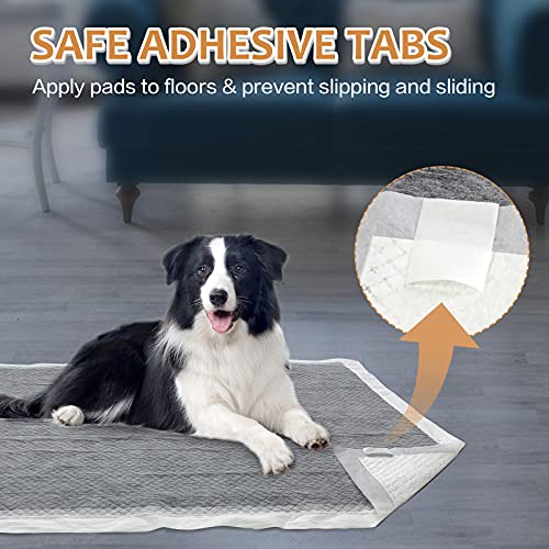 HIDOGGYLD Dog Pee Pads Extra Large 28" x 34", 30 Count, Charcoal Puppy Pads XL, Potty Pet Training Pads with Adhesive Sticky Tape, Super Absorbent & Leak-Proof Disposable Pad for Doggies