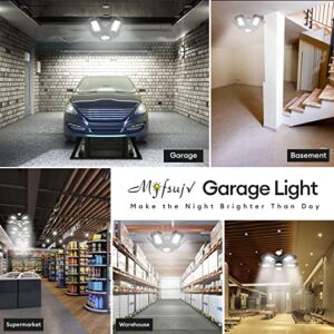 mgfsujv LED Garage Lights, 180W 14000LM Deformable LED Garage Ceiling Lights with 5 Adjustable Multi-Position Panels, Super Bright LED Shop Lights for Garage Attic Basement Barn Lighting