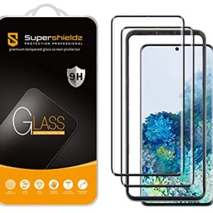 Supershieldz (2 Pack) Designed for Samsung Galaxy S20 5G / Galaxy S20 5G UW Tempered Glass Screen Protector with (Easy Installation Tray), (3D Curved Glass) Anti Scratch, Bubble Free (Black)