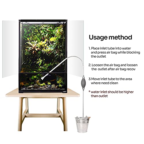 REPTI ZOO 67 Gallon Glass Terrarium Tank,Knock-Down Paludarium Large Terrarium 24"x18"x 36”,Bio Deep Base 10”, Double Hinge Door, Siphon Gravel Cleaner Set Included