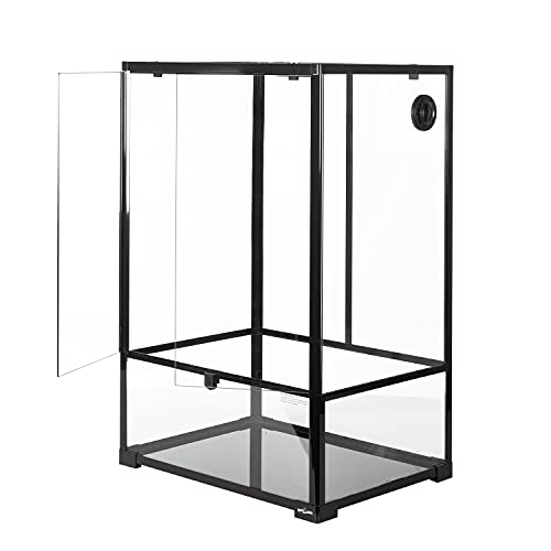 REPTI ZOO 67 Gallon Glass Terrarium Tank,Knock-Down Paludarium Large Terrarium 24"x18"x 36”,Bio Deep Base 10”, Double Hinge Door, Siphon Gravel Cleaner Set Included