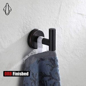 JQK Towel Ring Oil Rubbed Bronze, Stainless Steel Hand Towel Holder for Bathroom, ORB Wall Mount, TR130-ORB