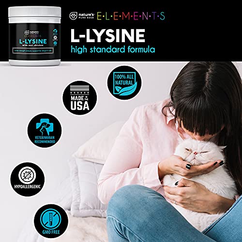 Original Extra Strength L-Lysine Powder for Cats and Dogs -Improved Immune Response, Respiratory Health, and Eye Function. All Natural Chicken for Flavor. Extra Large 125 Grams.