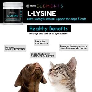 Original Extra Strength L-Lysine Powder for Cats and Dogs -Improved Immune Response, Respiratory Health, and Eye Function. All Natural Chicken for Flavor. Extra Large 125 Grams.