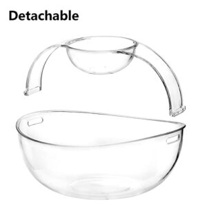 ZENFUN Acrylic Chip and Dip Bowls Set, 2 Tiers Detachable Clip-on Dipping Bowl Appetizer Serving Dishes for Salad, Chips, Dips, Fruit, Veggies, Unique Design