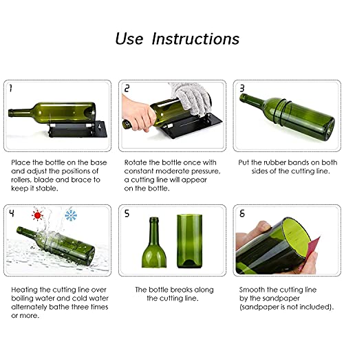 Glass Bottle Cutter, Wine Bottle Cutter, Glass Cutting Kit, 19-piece Upgraded Version, Square and Round Wine Beer Glass Sculpture Cutter, Used to Make Square Lights, Candle Lights, Vases, Etc.