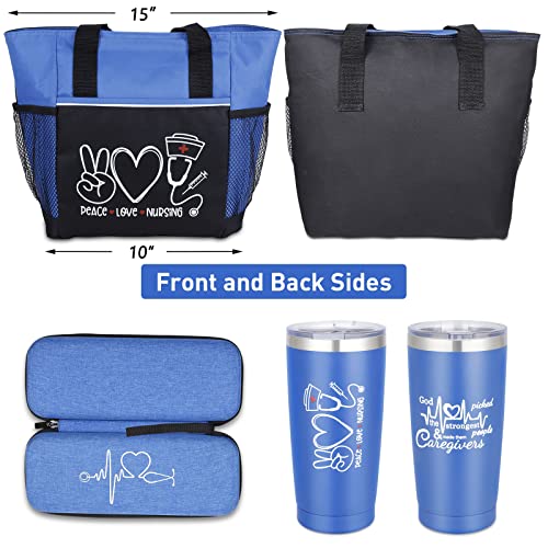 Abctec Nurse Graduation Gift Ideas, 3-piece nursing graduation gifts - lpn gifts for nurses, nurse graduation gift- Zippered Nurse Tote Bag, Stethoscope Case & Tumbler