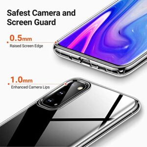 HHUAN Case for Oukitel C21 Pro (6.39 Inch) with Tempered Glass Screen Protector, Clear Soft Silicone Protective Cover Bumper Shockproof Phone Case for Oukitel C21 Pro - WMA8