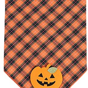 Dog Halloween Bandana 2Pack, Plaid Triangle Scarf with Designer Appliques for Dogs