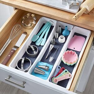 Copco Basics 3 Compartment Drawer Organizer, Steel Blue