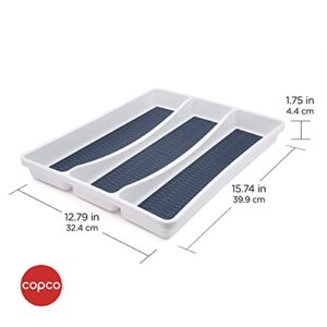 Copco Basics 3 Compartment Drawer Organizer, Steel Blue