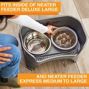 Neater Pets The Niner Slow Feed Bowl for Cats & Dogs - Insert Bowl for Neater Feeder Express Medium/Large, Deluxe Large, & 2-Quart Feeders - Slow Down Eating & Stop Bloat Vomit - 2 Cups Food Capacity