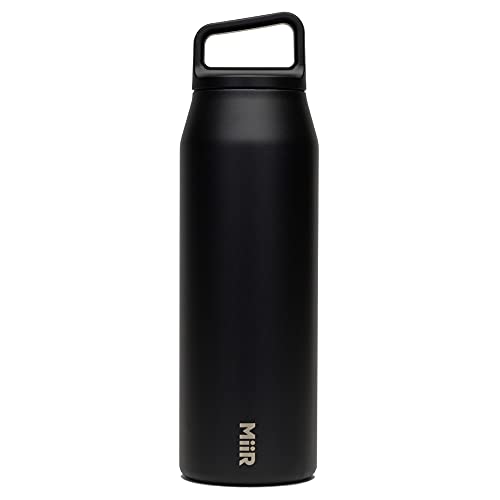 MiiR, Wide Mouth Water Bottle, Vacuum Insulated Leakproof, Stainless Steel Construction, Black, 20 oz