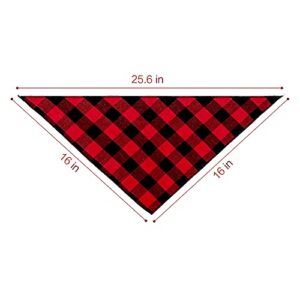 YHTWIN Funny Cute Red Plaid Cotton Triangle Pet Dog Bandanas, Baby's Guard Security Dog Scarf Accessories Props Decorations, Dog Birthday Party Photograph Props for Pet Lovers Owner Gift