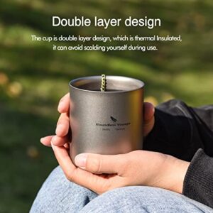 Boundless Voyage (120ML+180ML+300ML+450ML 4 in 1 Titanium Cup Double Walled Mug Lightweight Anti-scalding Drinkwear for Water Tea Wine Beer Fruit Juice Ti3032D