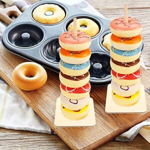 Samanter 3Pack Wood Donut Display Doughnuts Stands Tower Donut Stand Holder for Birthday Wedding Party Cake Decor