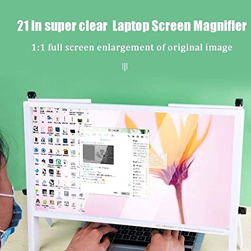 YXCKG Screen Magnifier Amplifier 2021 Newest Version, 3D 21 Inch Screen Magnifier for Laptop, Magnifying Glass for Reading, 3X Magnifier/Magnifying Sheet Fresnel Lens (Color : White)