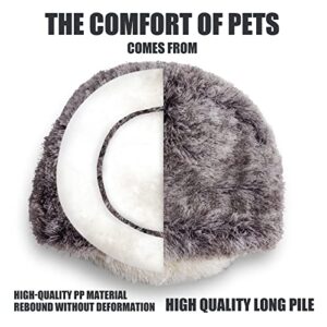 ShinHye Cat Bed Round Plush Fluffy Hooded Cat Bed Cave, Cozy for Indoor Cats or Small Dog beds, Soothing Pet Beds Doughnut Calm Anti-nxiety Dog Bed - Waterproof Bottom Washable (20×20inch, Coffee)