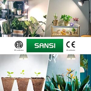 SANSI Grow Light Bulb with COC Technology, Full Spectrum 10W Grow Lamp (150 Watt Equiv) with Optical Lens for High PPFD, Perfect for Seeding and Growing of Indoor Plants, Flowers and Garden, Upgraded