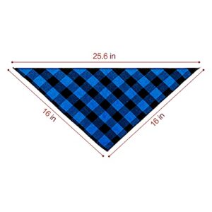 YHTWIN Funny Cute Cotton Blue Plaid Happy Birthday Dad Pet Dog Bandanas, Pet Birthday Party Decorations Supplies Dad Dog Birthday Triangle Bibs, Dog Lover Prop Pet Accessories Gift