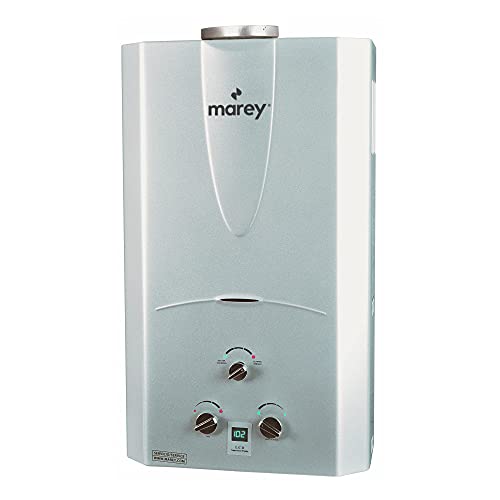 MAREY 4.2 GPM, 100,000 BTUs, Whole House solution, Digital Display, Outdoor Propane Gas Tankless Water Heater, Silver