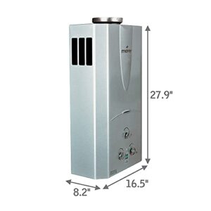 MAREY 4.2 GPM, 100,000 BTUs, Whole House solution, Digital Display, Outdoor Propane Gas Tankless Water Heater, Silver