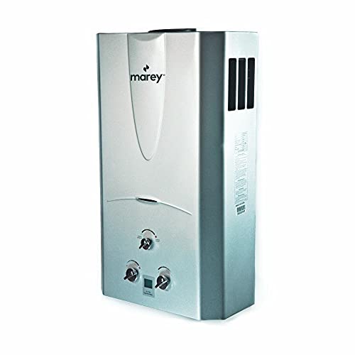 MAREY 4.2 GPM, 100,000 BTUs, Whole House solution, Digital Display, Outdoor Propane Gas Tankless Water Heater, Silver