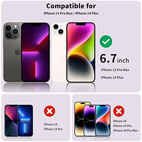 Fotbor for iPhone 14 Plus & iPhone 13 Pro Max Privacy Screen Protector, 2 Pack Privacy Screen iPhone 13 Pro Max & iPhone 14 Plus, Anti Spy Tempered Glass Film with Easy to Install Kit, 6.7 Inch