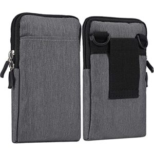 cell phone holster with belt loop, crossbody cell phone purse women, 7.2" outdoor travel nylon zipper cellphone waist pouch shoulder messenger bag smartphone wallet pocket with belt loop card holder