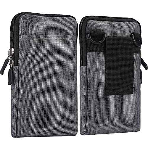 Cell Phone Holster with Belt Loop, Crossbody Cell Phone Purse Women, 7.2" Outdoor Travel Nylon Zipper Cellphone Waist Pouch Shoulder Messenger Bag Smartphone Wallet Pocket with Belt Loop Card Holder